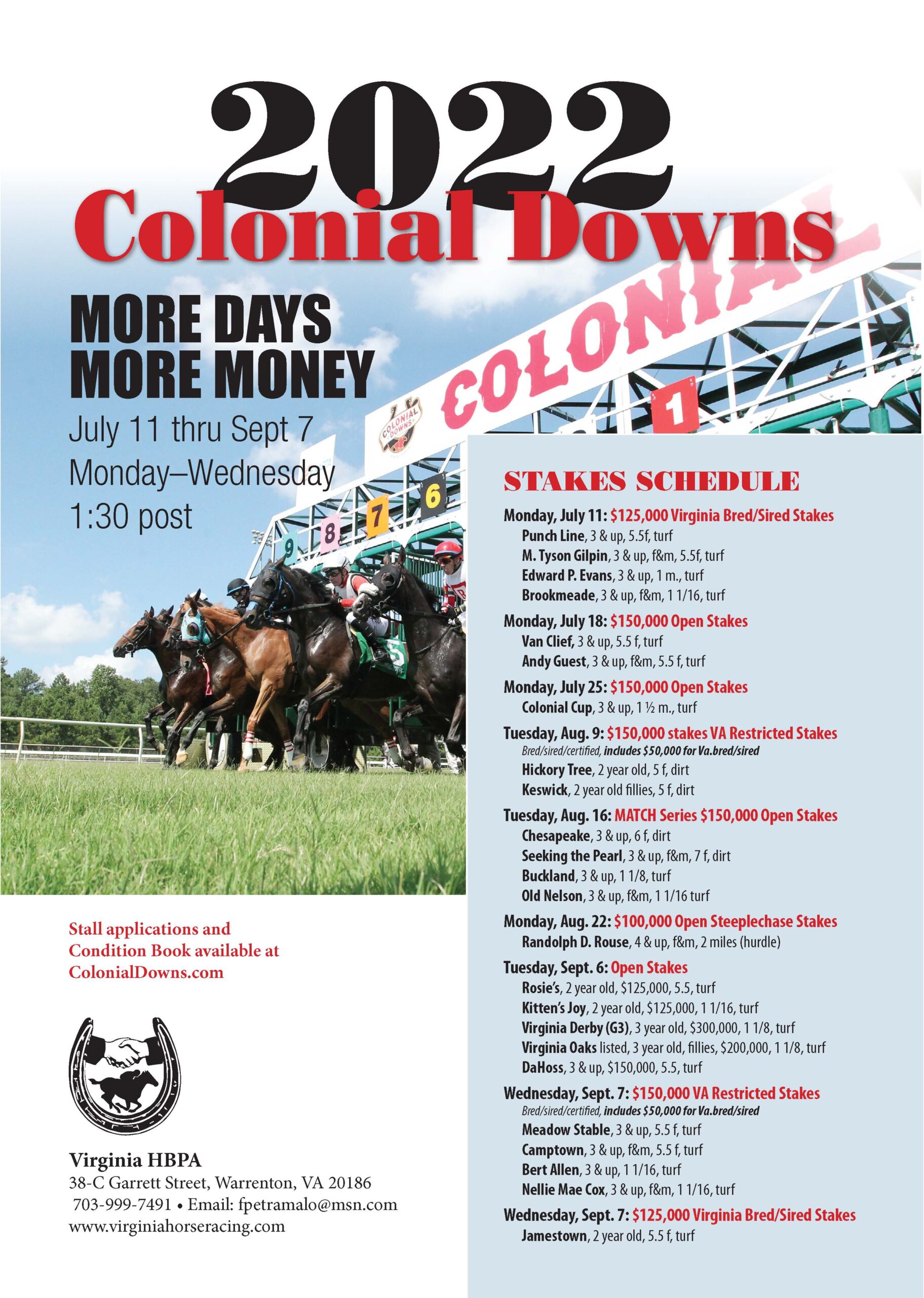 2022 Colonial Downs Racing Season – July through September | Virginia ...